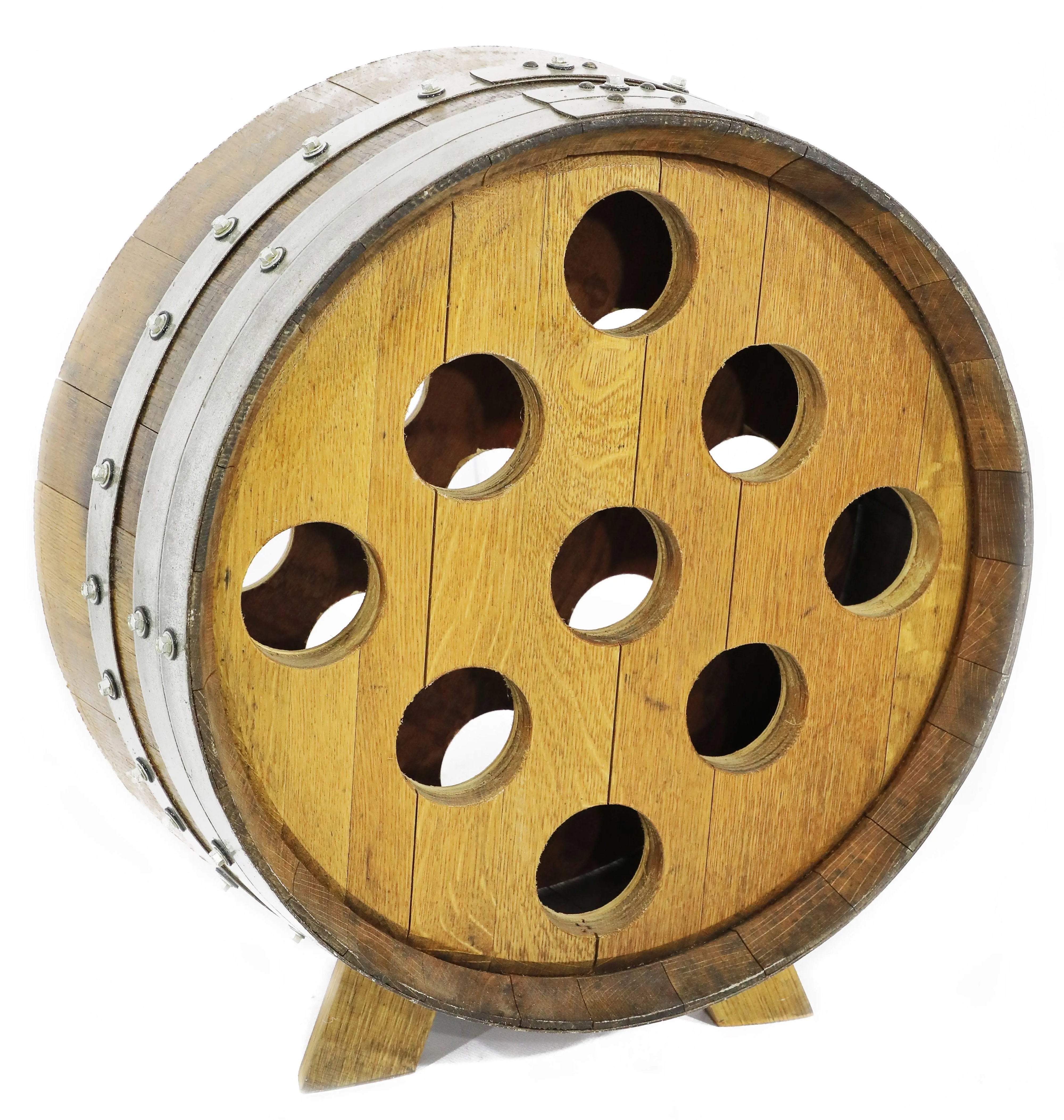 OBARREL 9-Bottle Barrel Display - BARREL FURNITURE - Oak Wood - Oak ...