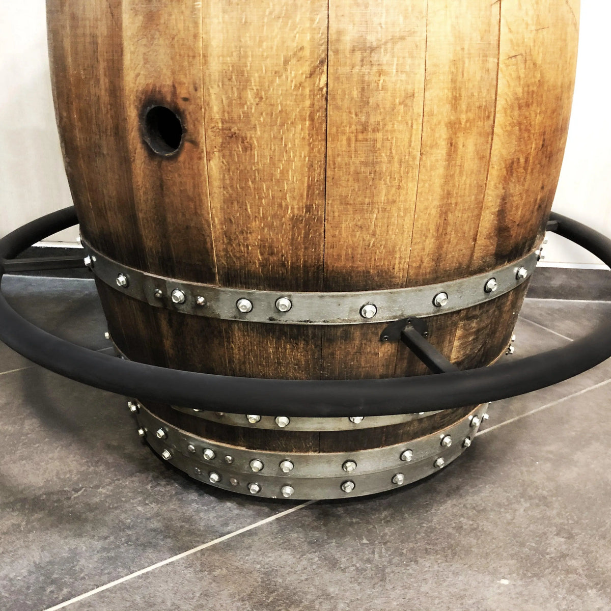 O Barrel Foot Rail (Wine, Whiskey, Bourbon Barrel Compatible) - - Oak ...