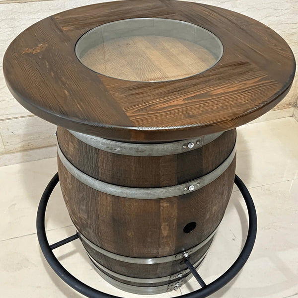O Barrel Foot Rail (Wine, Whiskey, Bourbon Barrel Compatible) - - Oak ...