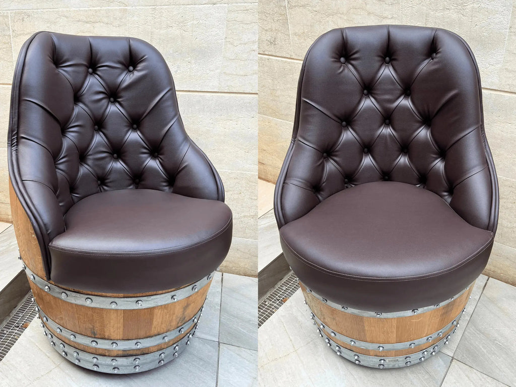 Luxury Captain Barrel Chair, Handmade Wine and Whiskey Barrel Chair ...