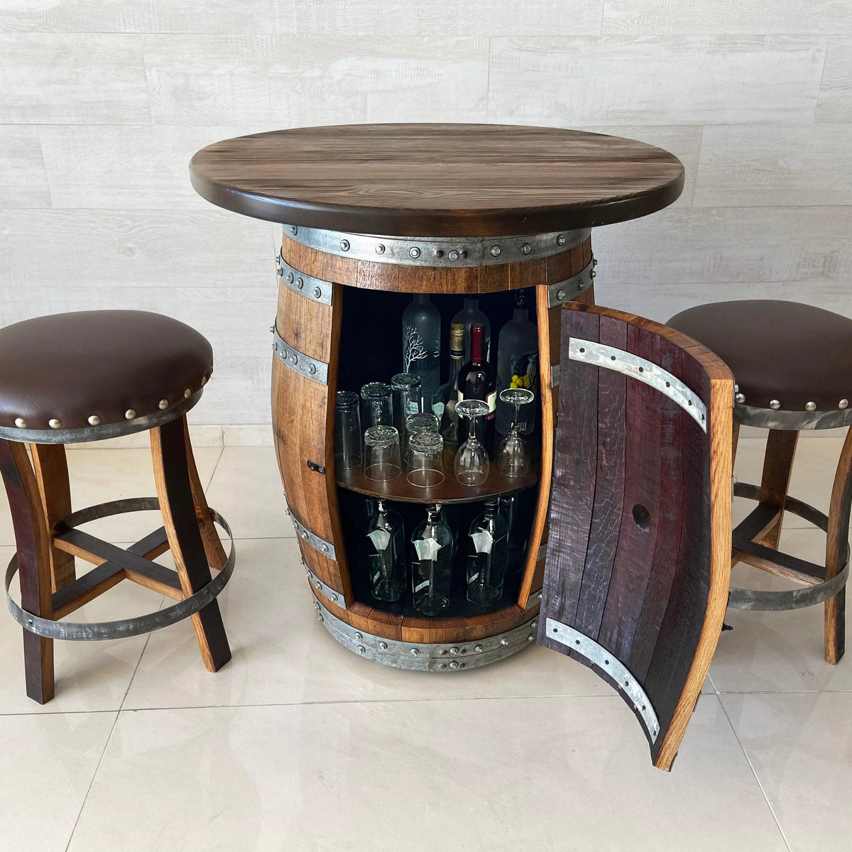 OBARREL Round Solid Wood Barrel Top (Top Only) - BARREL FURNITURE - Oak ...