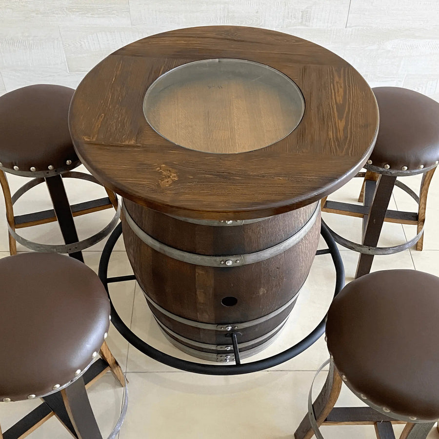 OBARREL Round Wood-Glass Barrel Top (Top Only) - BARREL FURNITURE - Oak ...