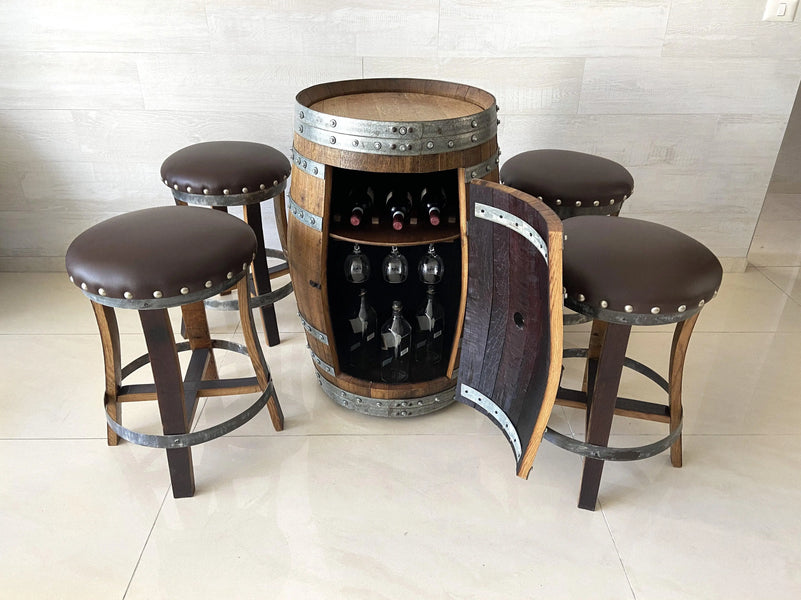 OBARREL Barrel Bars - BARREL FURNITURE - Oak Wood Wine Barrels