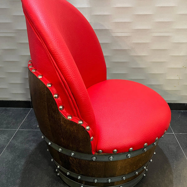 Wine Barrel Chair Red (Limited Colorway) - Oak Wood Wine Barrels