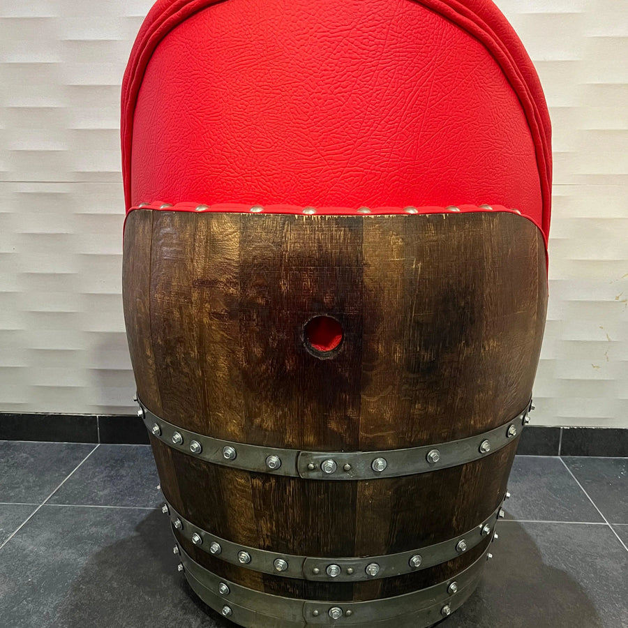 Wine Barrel Chair Red (Limited Colorway) - Oak Wood Wine Barrels