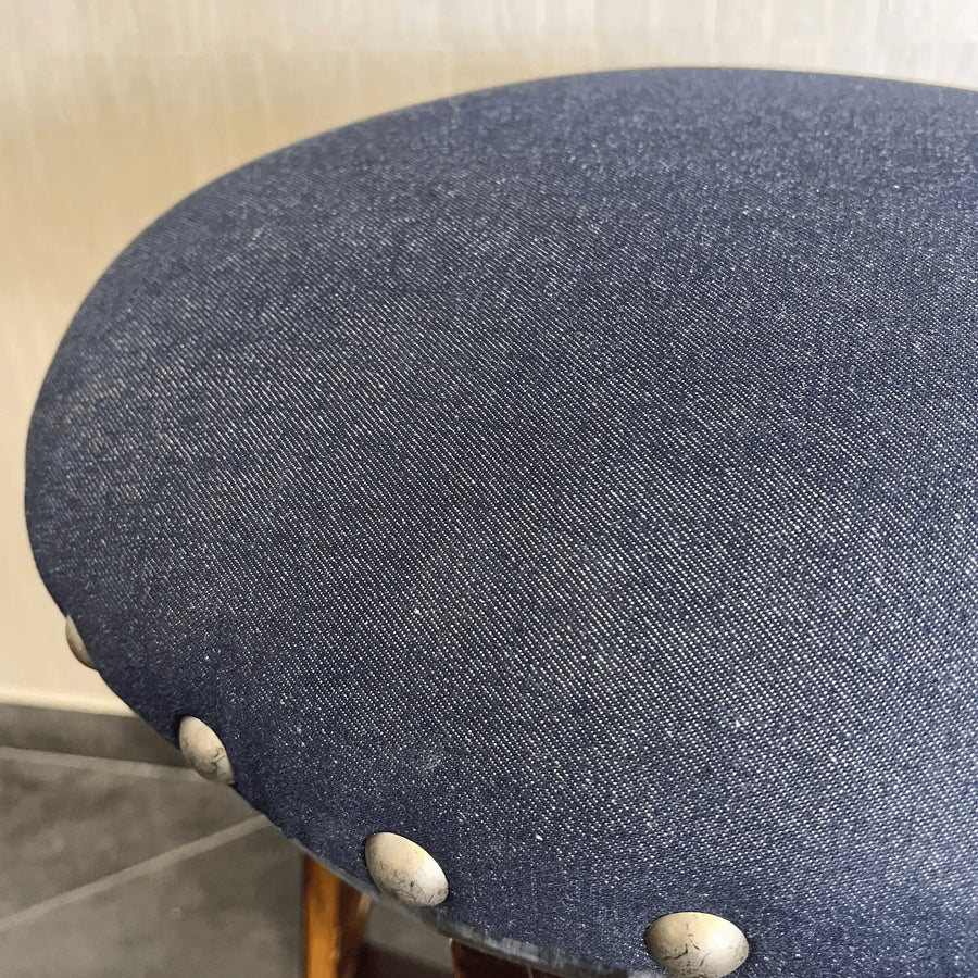 O Wine Barrel Stave Bar Stool - Blue Denim (Limited Colorway) - - Oak ...