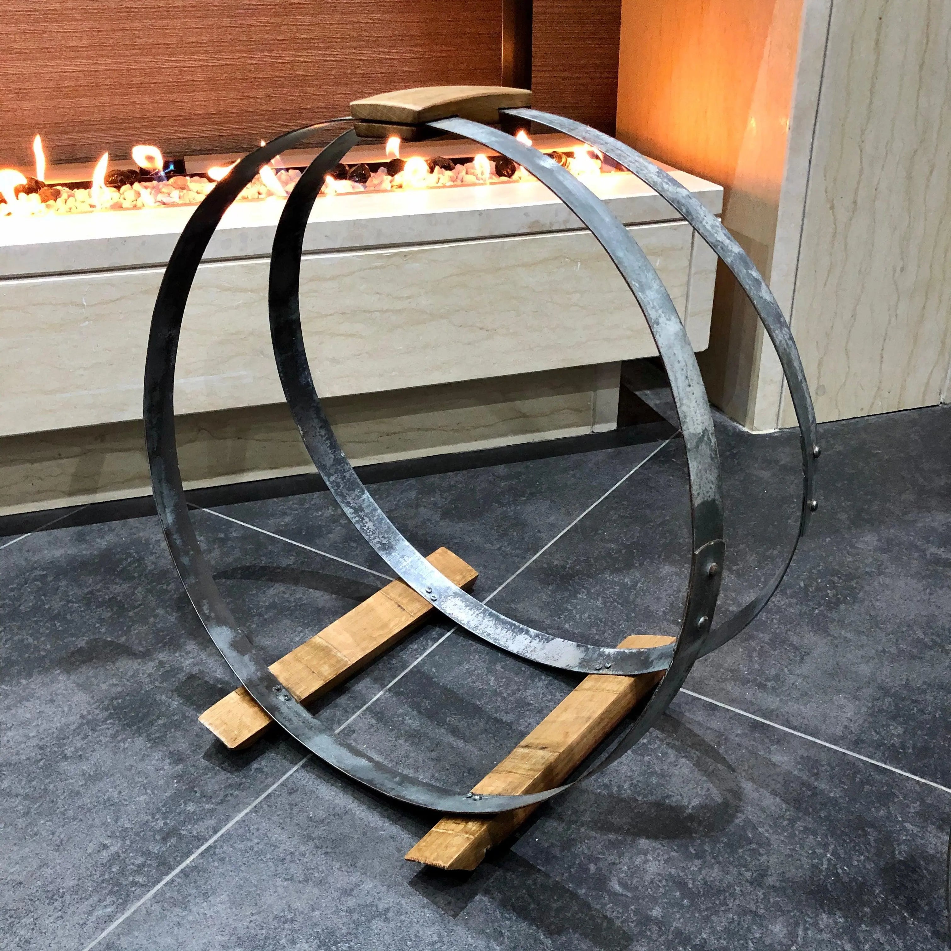 OBARREL 2 Pack x Barrel Hoop Wood Basket - BARREL FURNITURE - Oak Wood ...