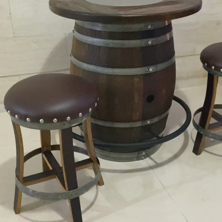 Whiskey and Wine Barrel Footrest, Fits Any Standard 53-59 Gallon - Oak ...