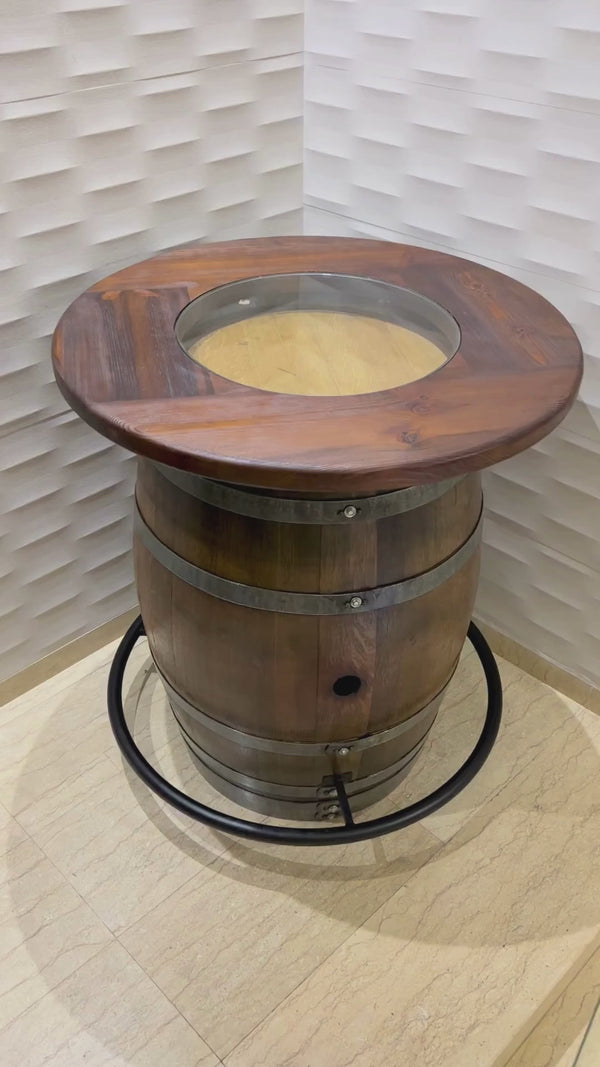 Barrel Foot Rail (Wine, Whiskey, Bourbon Barrel Compatible) - Oak Wood ...