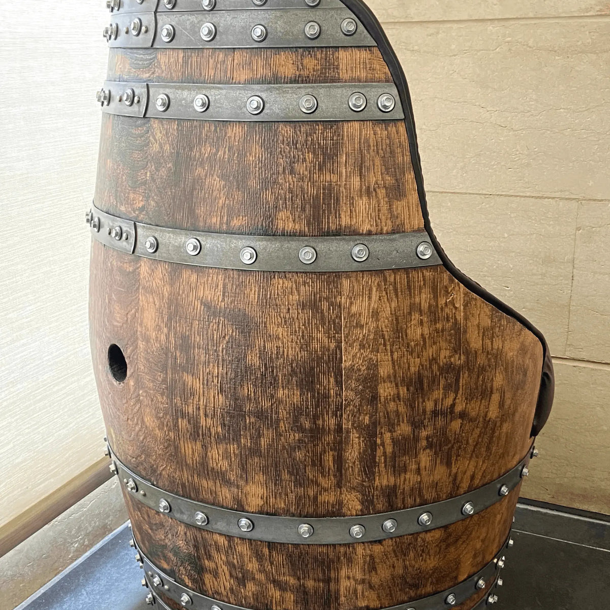 Luxury Captain Barrel Chair Set - Oak Wood Wine Barrels