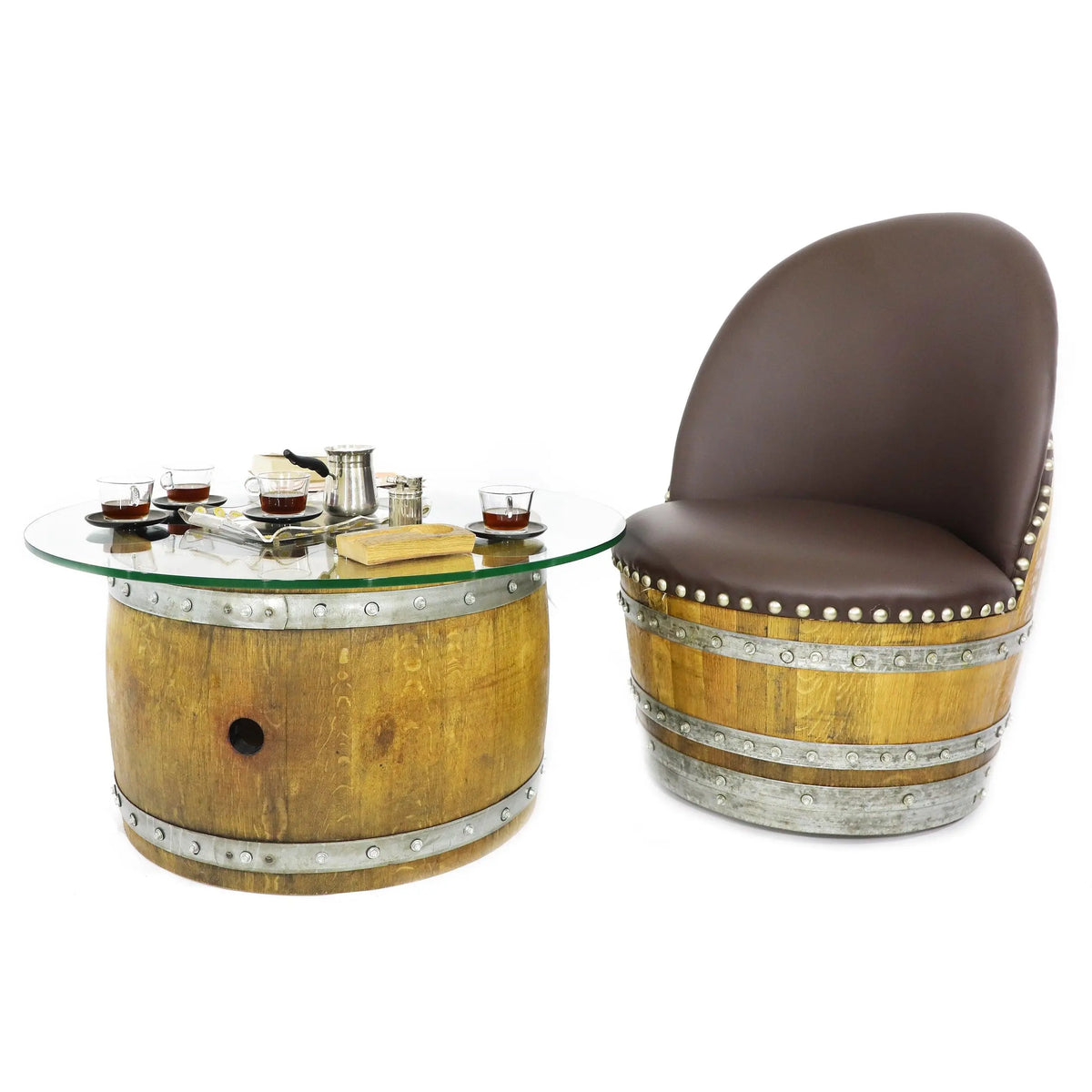 Mid-Wine Barrel Chest - Oak Wood Wine Barrels