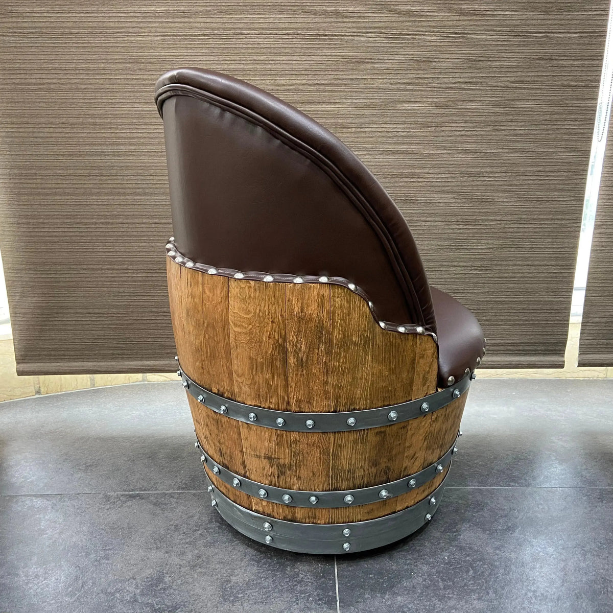 OBARREL Wine Barrel Chair Brown - BARREL FURNITURE - Oak Wood Wine ...