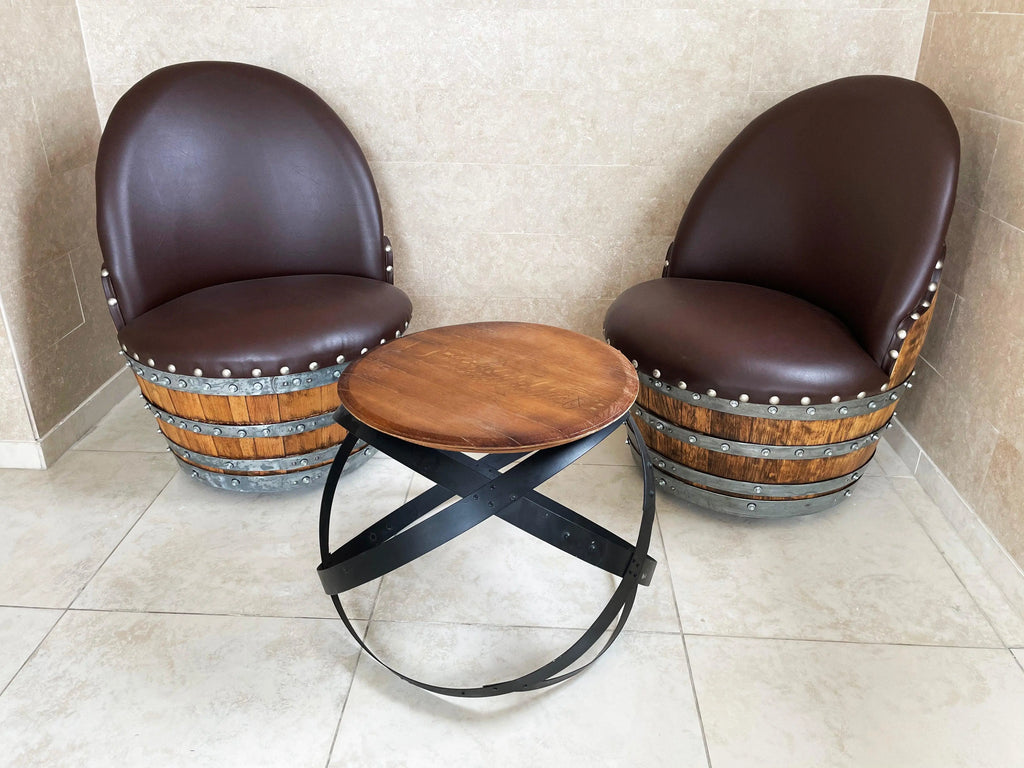 Whiskey, Bourbon & Wine Barrel Hoop Side Table | OWWB – Oak Wood Wine ...