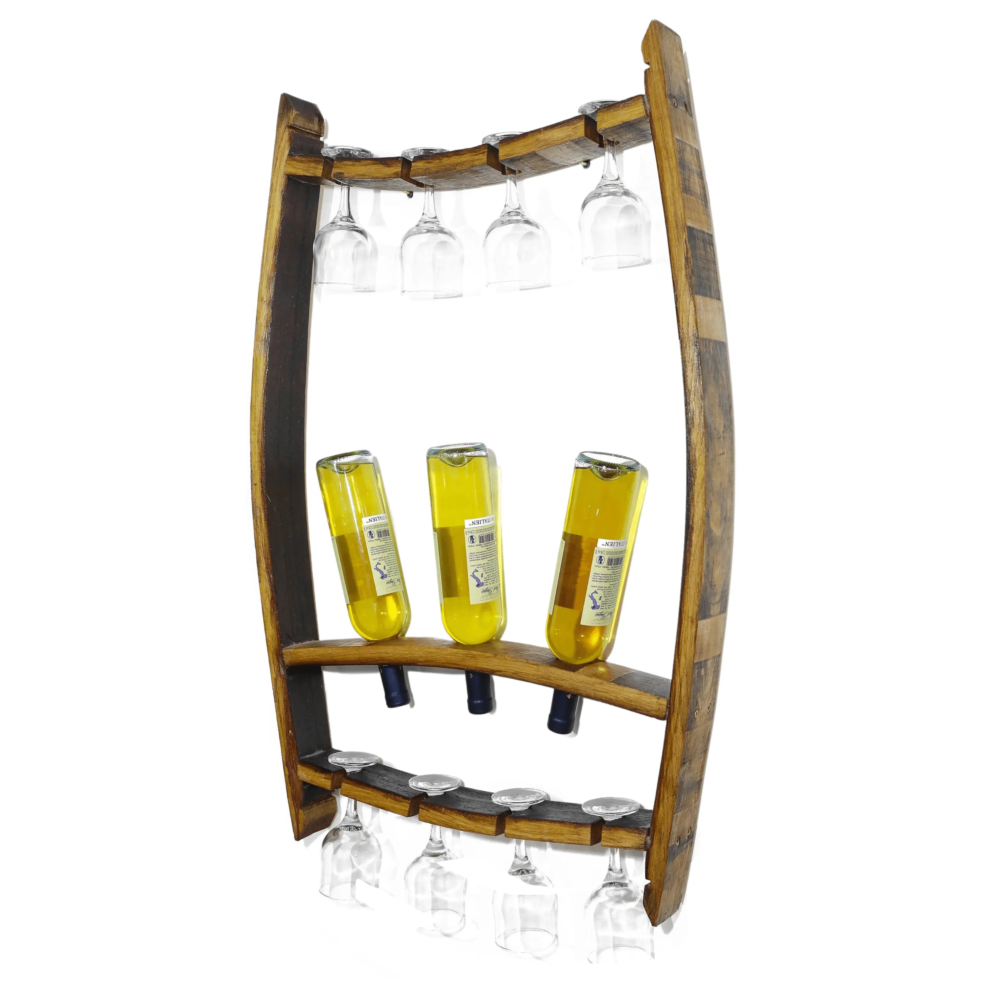OBARREL Barrel Trio Bottle Display - BARREL FURNITURE - Oak Wood - Oak ...